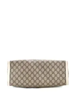 Gucci Padlock Chain Gg Coated Canvas With Leather Medium Tote Bag - Neutrals