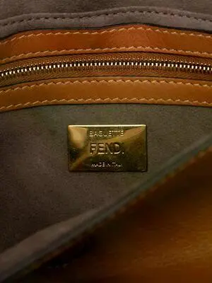 Fendi 2000-2010 Vitello Grace Ff 1974 Baguette Crossbody Bag