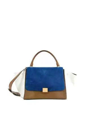 Celine Tricolor Trapeze Medium Satchel - Blue