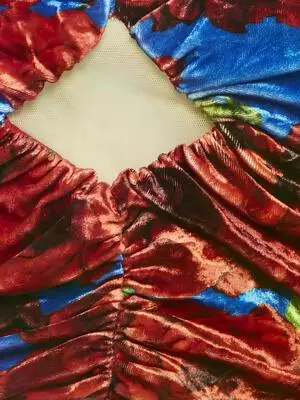 Magda Butrym Printed Velvet Crop Top