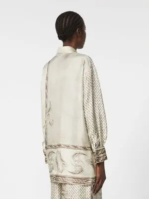 Max Mara Printed Silk Twill Shirt - Ivory