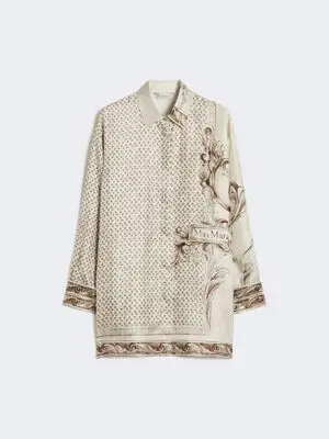 Max Mara Printed Silk Twill Shirt - Ivory