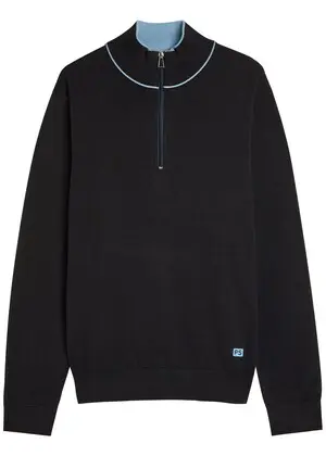 Paul Smith Half-zip Cotton-knit Jumper - Navy