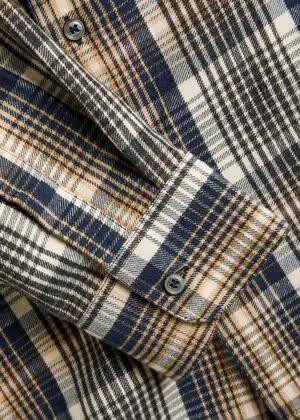 Studio Nicholson Checked Brushed-cotton Shirt - Navy
