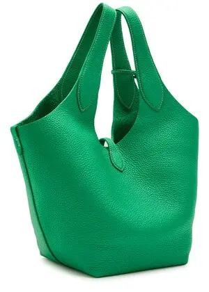Polo Ralph Lauren Player Medium Grained Leather Tote Bag - Green