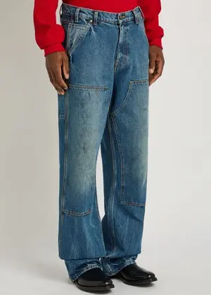 CHERRY LOS ANGELES Paint-effect Wide-leg Jeans