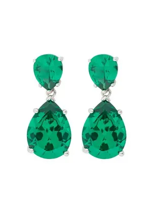 CZ BY KENNETH JAY LANE Crystal-embellished Drop Earrings - Green