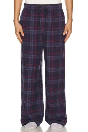 SKIMS Flannel Sleep Pant In Navy - Damson Laser Plaid