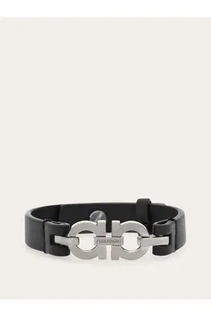 FERRAGAMO Double Gancini Bracelet - Black