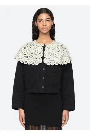 Sea Adelina Cropped Lace Jacket