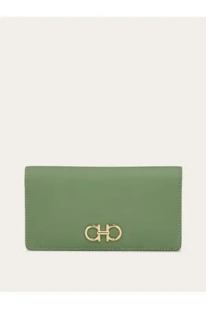 FERRAGAMO Gancini Continental Wallet - Green