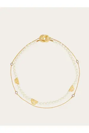 FERRAGAMO Double Strand Choker Necklace - Gold