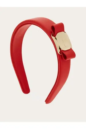FERRAGAMO Vara Plate Headband - Red