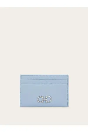 FERRAGAMO Gancini Credit Card Holder - Denim