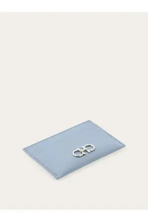 FERRAGAMO Gancini Credit Card Holder - Denim