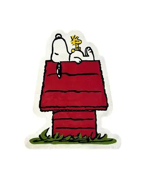 MAISON DEUX Peanuts Dog House Rug - Red And Black