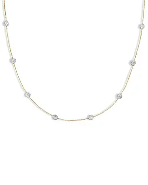Shashi Emily Cubic Zirconia Station Necklace - Two Tone