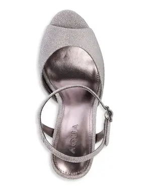 Aqua Poppy Platform Sandals - Silver