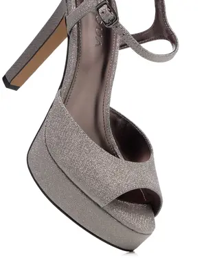 Aqua Poppy Platform Sandals - Silver