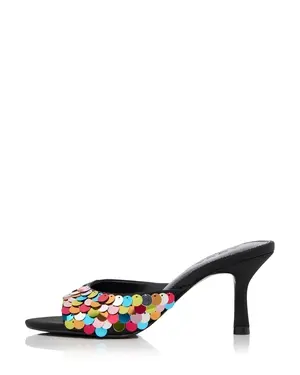 Aqua Shely Sequin Mules