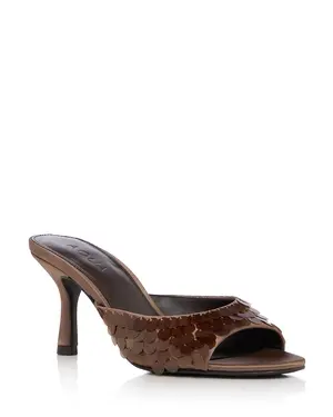 Aqua Shely Sequin Mules - Chocolate