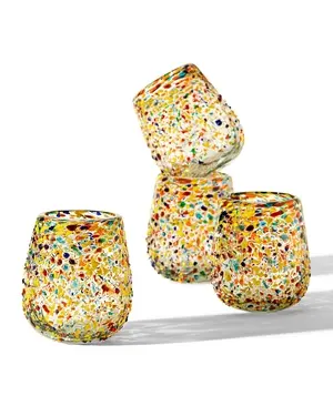 UNCOMMON GOODS Fiesta Mexican Wine Glasses, Set Of 4 - Multi