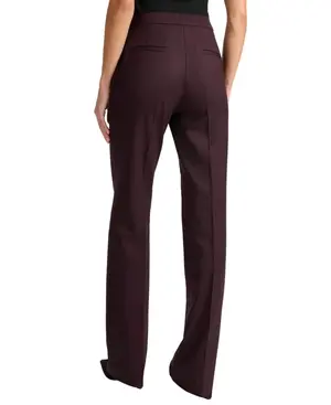 Santorelli Amara Virgin Wool Stretch Straight Leg Pants