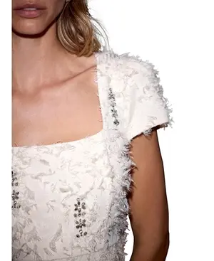 Mint Velvet Embellished Jacquard Midi Dress