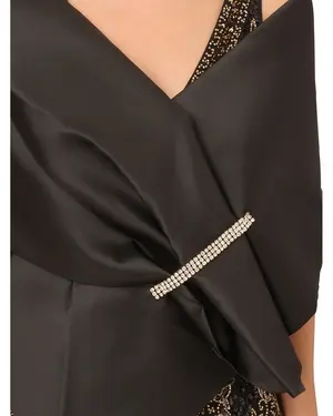 Adrianna Papell Mikado Embellished Wrap