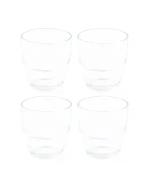 FLECK Stackable Glass Tumbler Set Of 4 - Clear