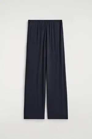 Cos Fluid Jersey Wide-leg Pants - Navy