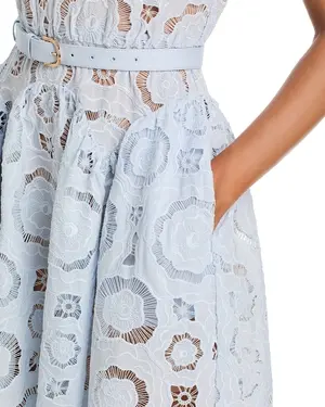 SELF-PORTRAIT Floral Lace Midi Dress