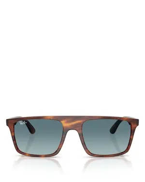 Ray-ban Square Frame Sunglasses - Striped Havana/blue Grey