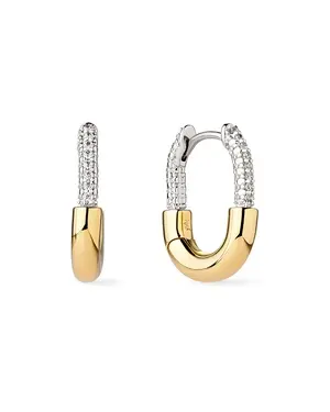 ANA LUISA Mini Micropave Brynley Hoop Earrings - Two-tone