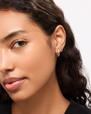 ANA LUISA Mini Micropave Brynley Hoop Earrings