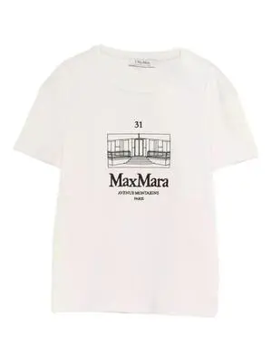 Max Mara Embroidered T-shirt - Neutrals