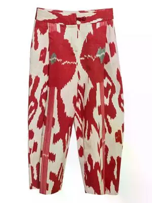 Emporio Armani Ikat-print Trousers - Red