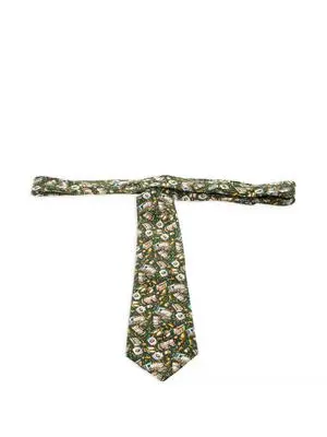 Celine Printed Silk Neck Tie