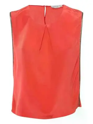 Sandro Metallic-trim Silk Top