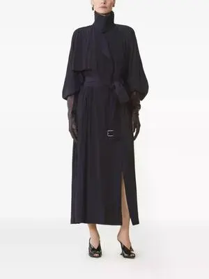 LANVIN Pleated Belted Trench Coat - Black