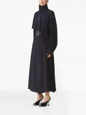 LANVIN Pleated Belted Trench Coat - Black