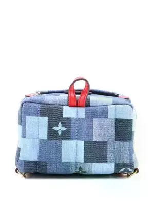 LOUIS VUITTON Palm Springs Damier And Monogram Patchwork Denim Mini Backpack - Blue