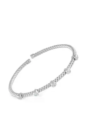LB EXCLUSIVE 14k White Gold Diamond Bangle Bracelet - Silver