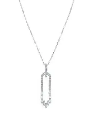 LB EXCLUSIVE 14k White Gold Diamond Pendant Necklace - Silver