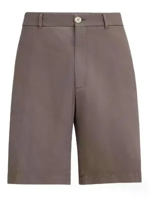 Brunello Cucinelli Garment-dyed Cotton Shorts - Brown