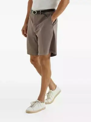 Brunello Cucinelli Garment-dyed Cotton Shorts - Brown