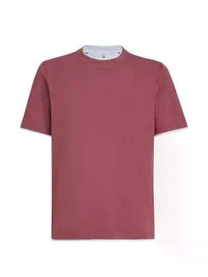 Brunello Cucinelli Cotton Jersey Crew-neck T-shirt With Faux-layering