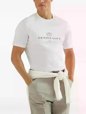 Brunello Cucinelli Graphic-print Crew-neck T-shirt - White