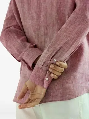 Brunello Cucinelli Spread-collar Linen Shirt - Red