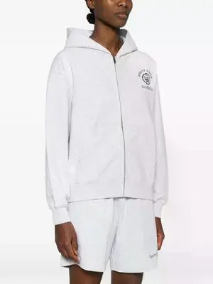 SPORTY & RICH California Emblem Zip-up Hoodie - Grey